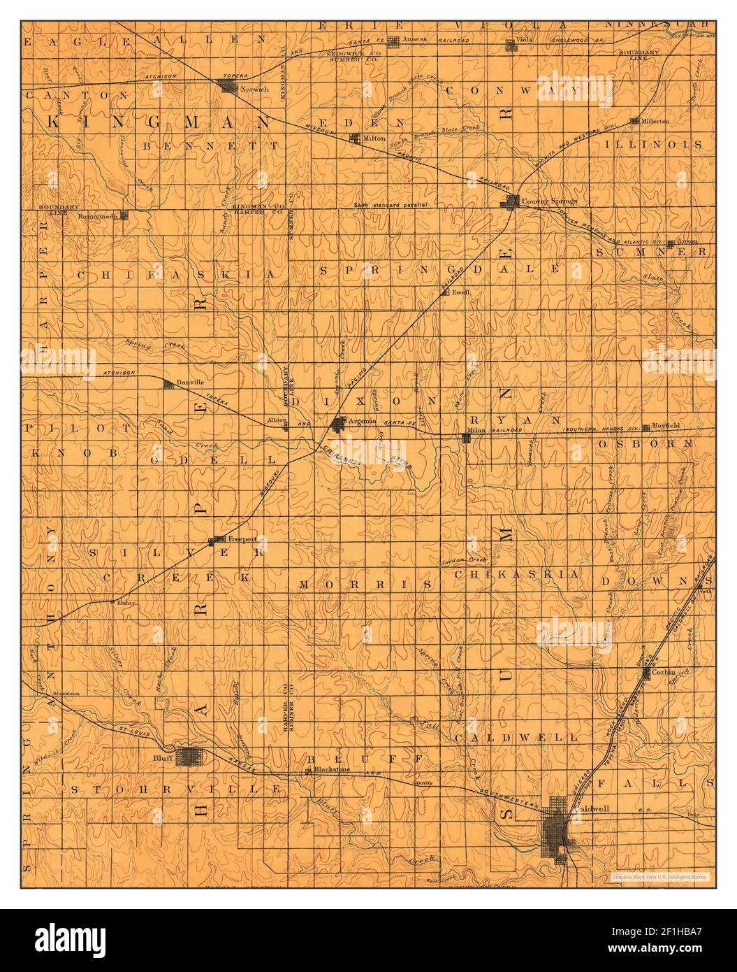 Caldwell, Kansas, map 1897, 1:125000, United States of America by ...