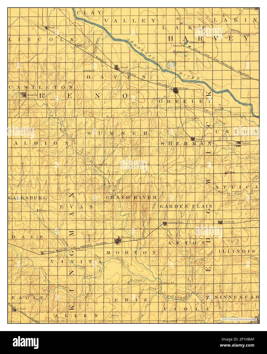 Cheney, Kansas, map 1901, 1:125000, United States of America by ...