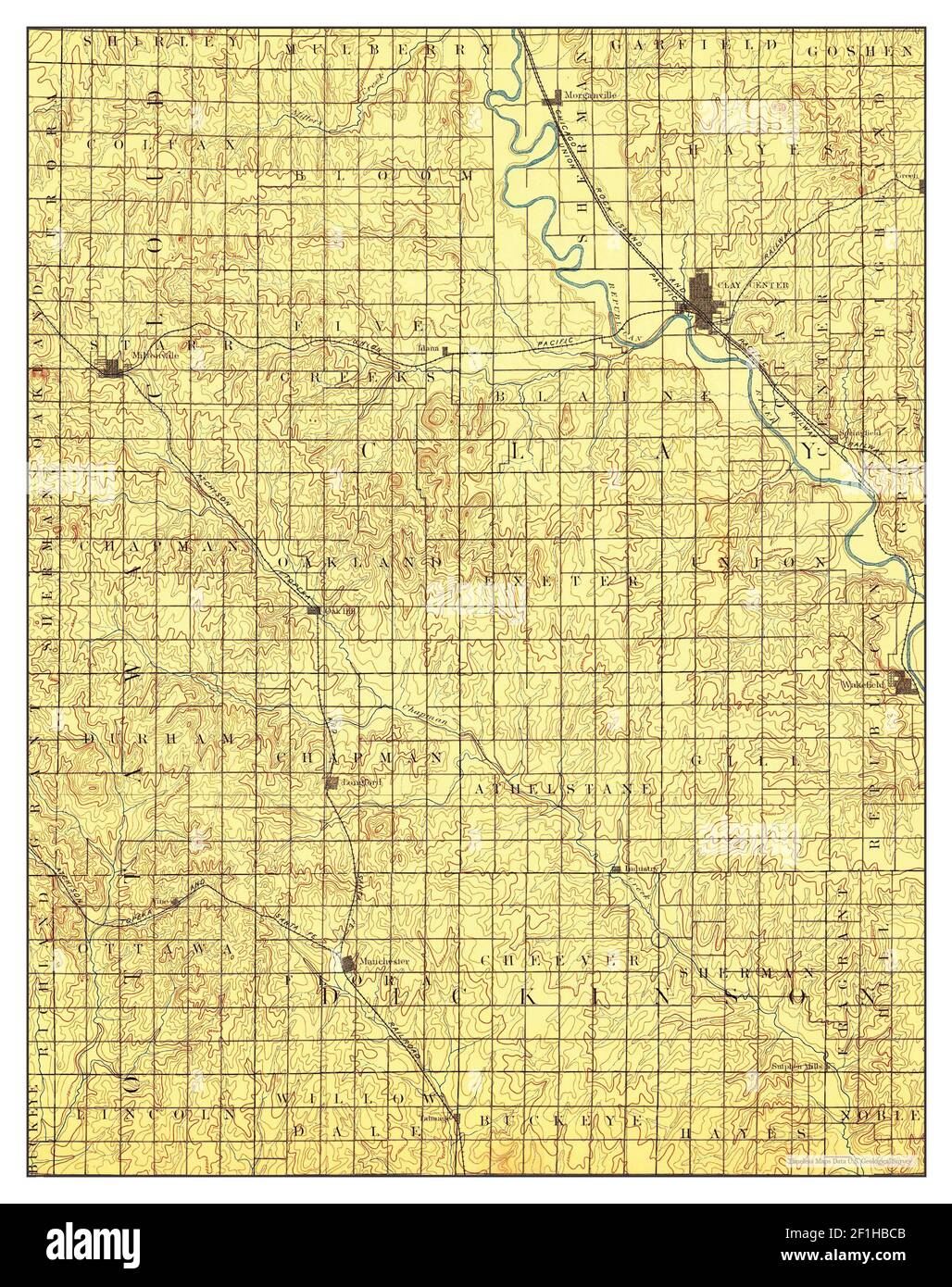 Map of clay center hi-res stock photography and images - Alamy
