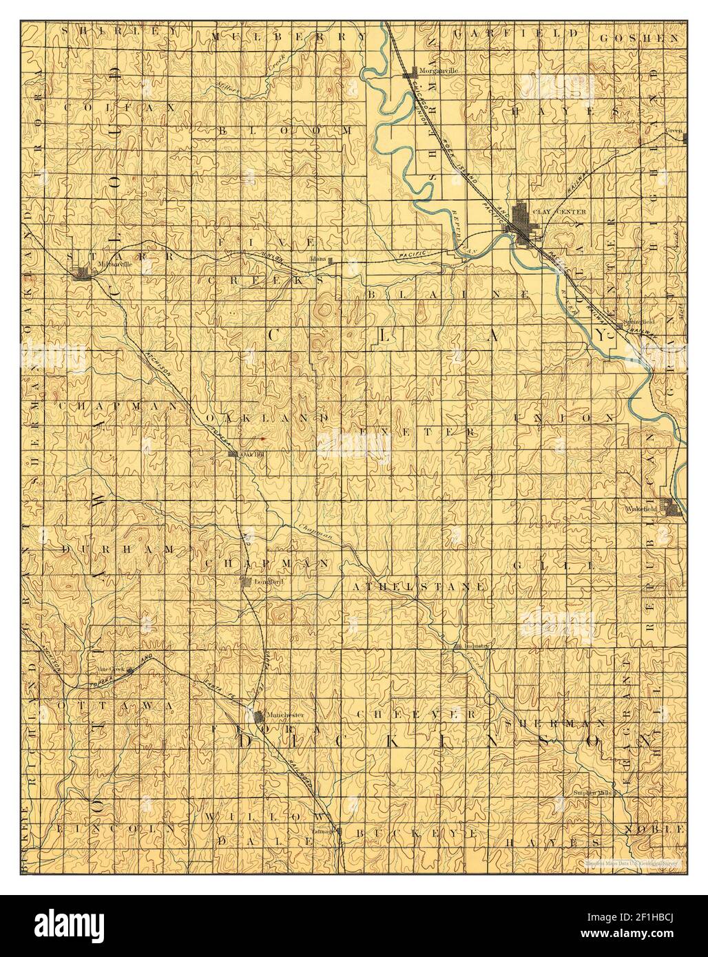 Clay Center, Kansas, map 1891, 1:125000, United States of America by ...