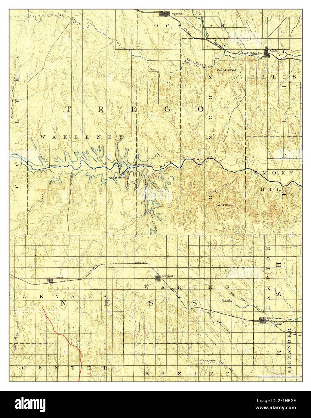 Ellis, Kansas, map 1893, 1:125000, United States of America by Timeless ...