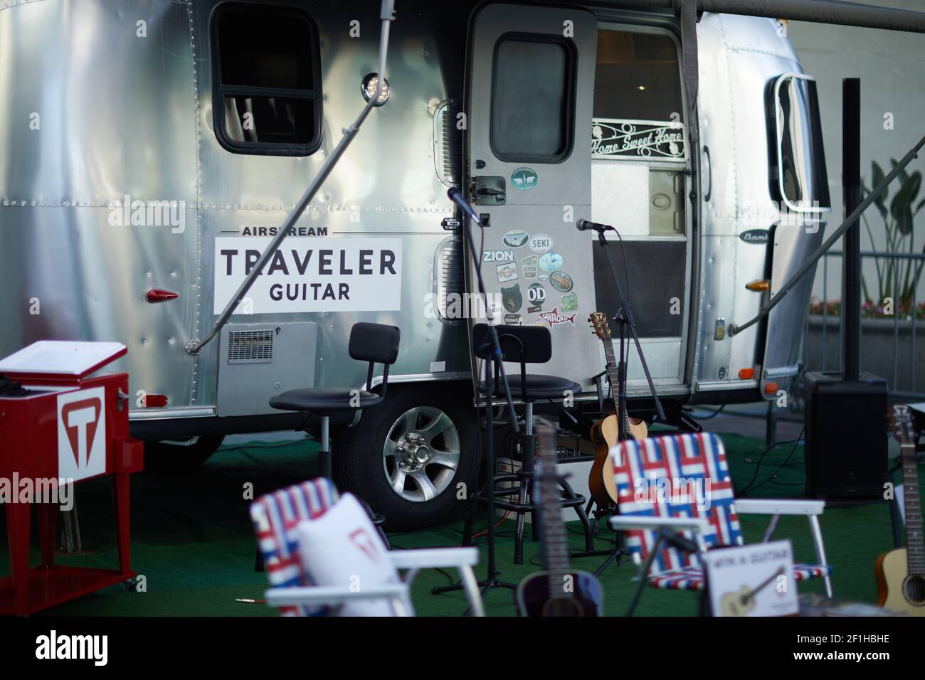 Traveler guitar airstream trailer display exhibit at Musical Instrument ...