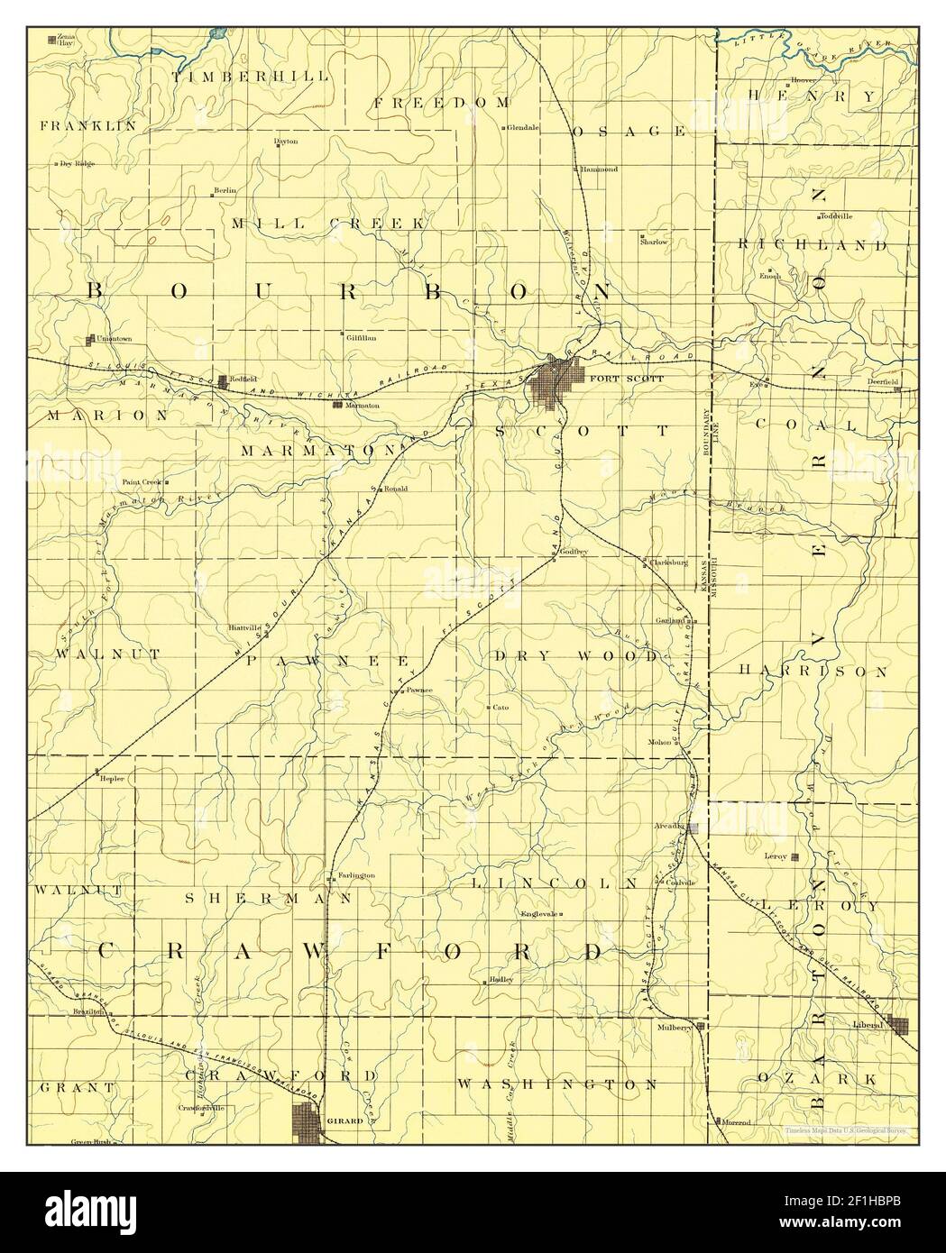 Fort Scott, Kansas, map 1893, 1:125000, United States of America by ...