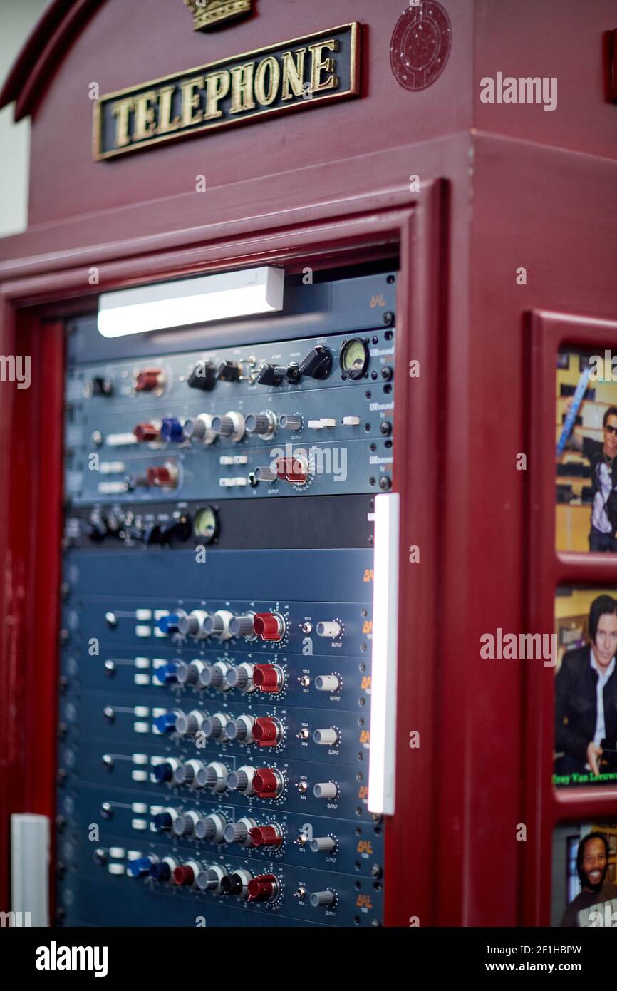 Neve mic preamp British telephone booth display at Musical Instrument ...