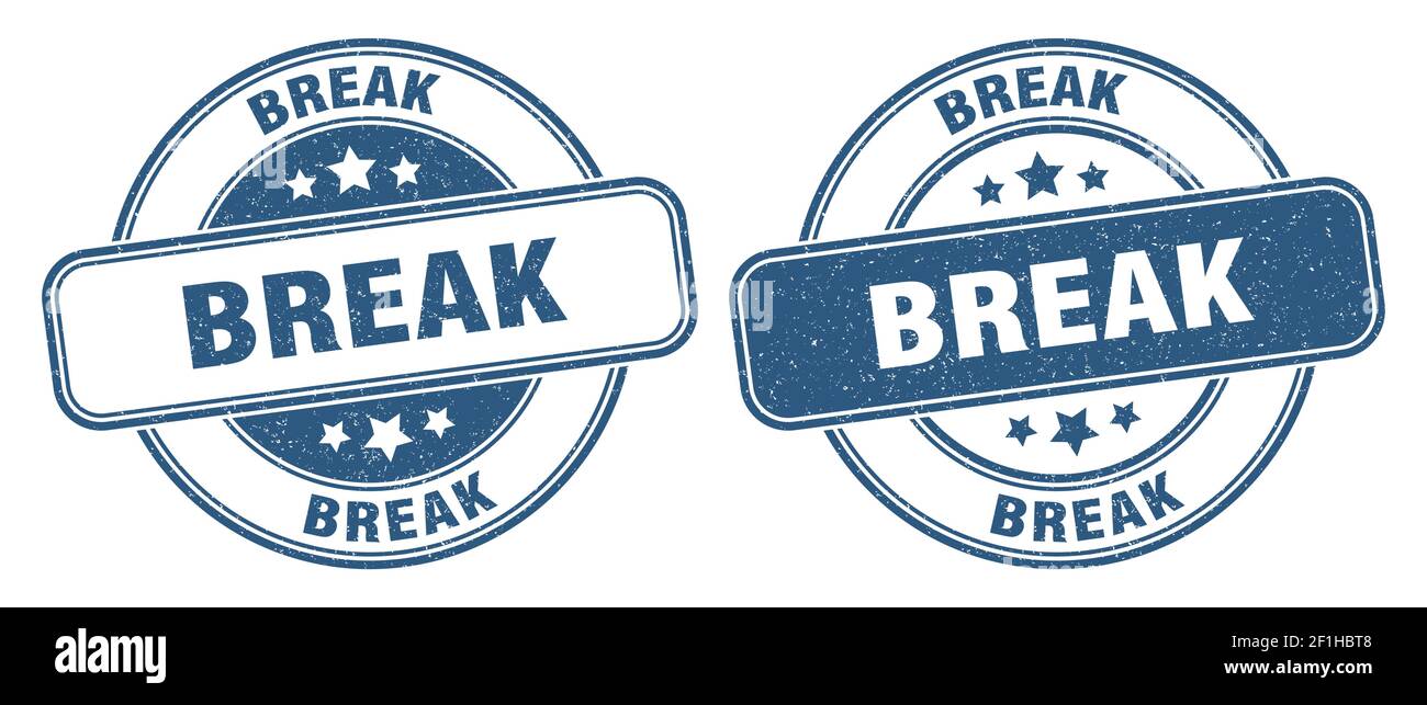 break stamp. break sign. round grunge label Stock Vector Image & Art ...