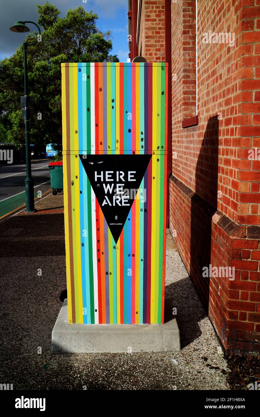 Colorful Power Box In a Street Corner Stock Photo - Alamy