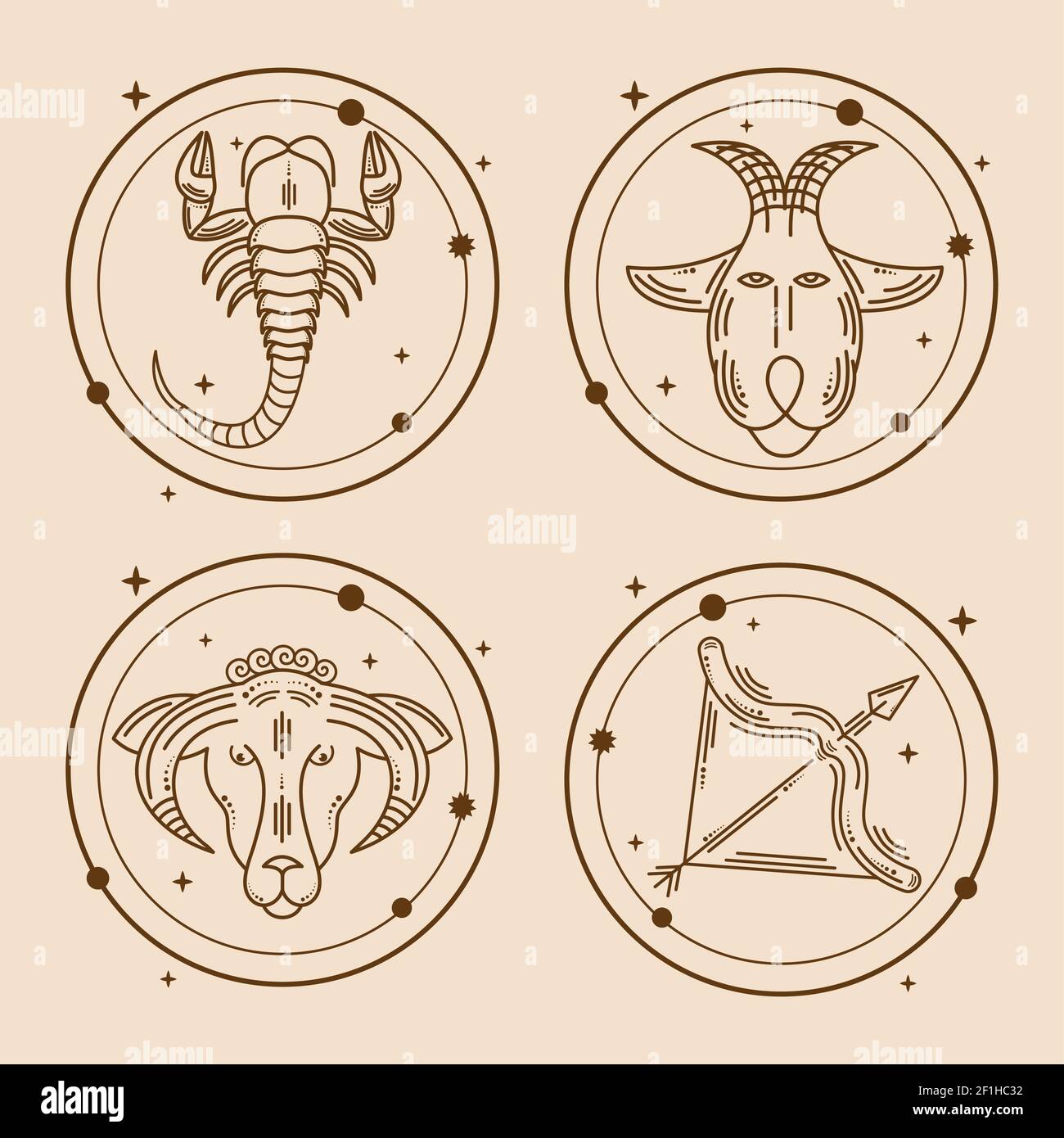 four zodiac icons Stock Vector Image & Art - Alamy