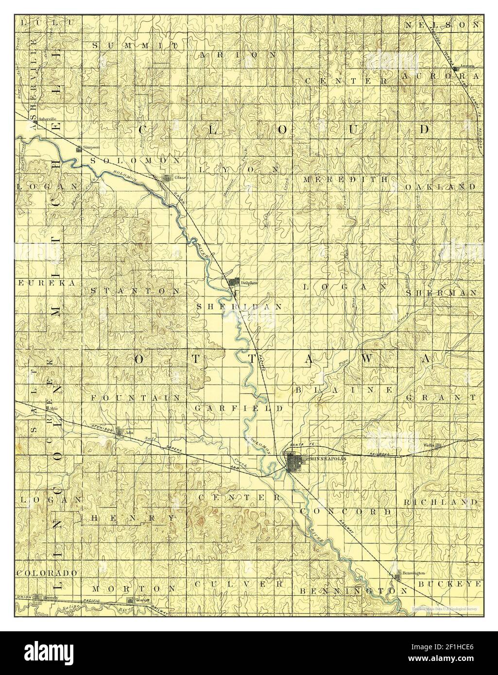 Minneapolis, Kansas, map 1892, 1:125000, United States of America by ...