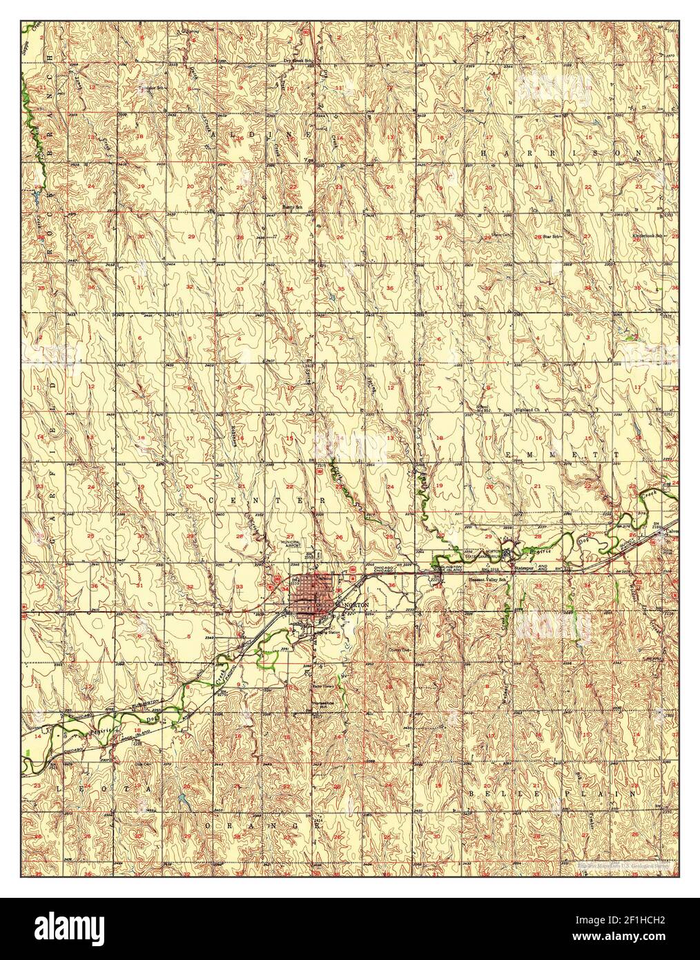 Norton, Kansas, map 1951, 1:62500, United States of America by Timeless ...