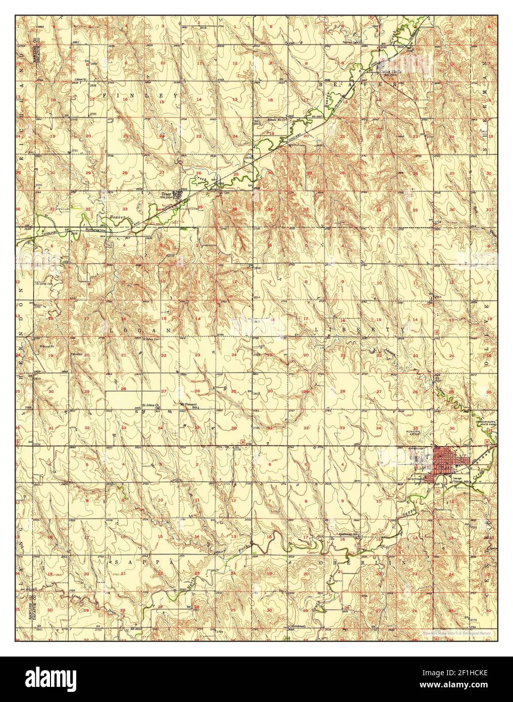 Map of oberlin hi-res stock photography and images - Alamy