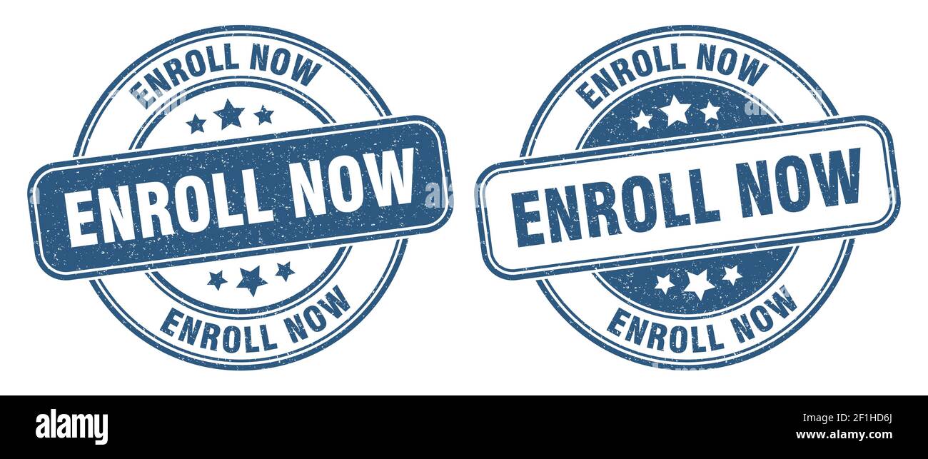 enroll now stamp. enroll now sign. round grunge label Stock Vector ...