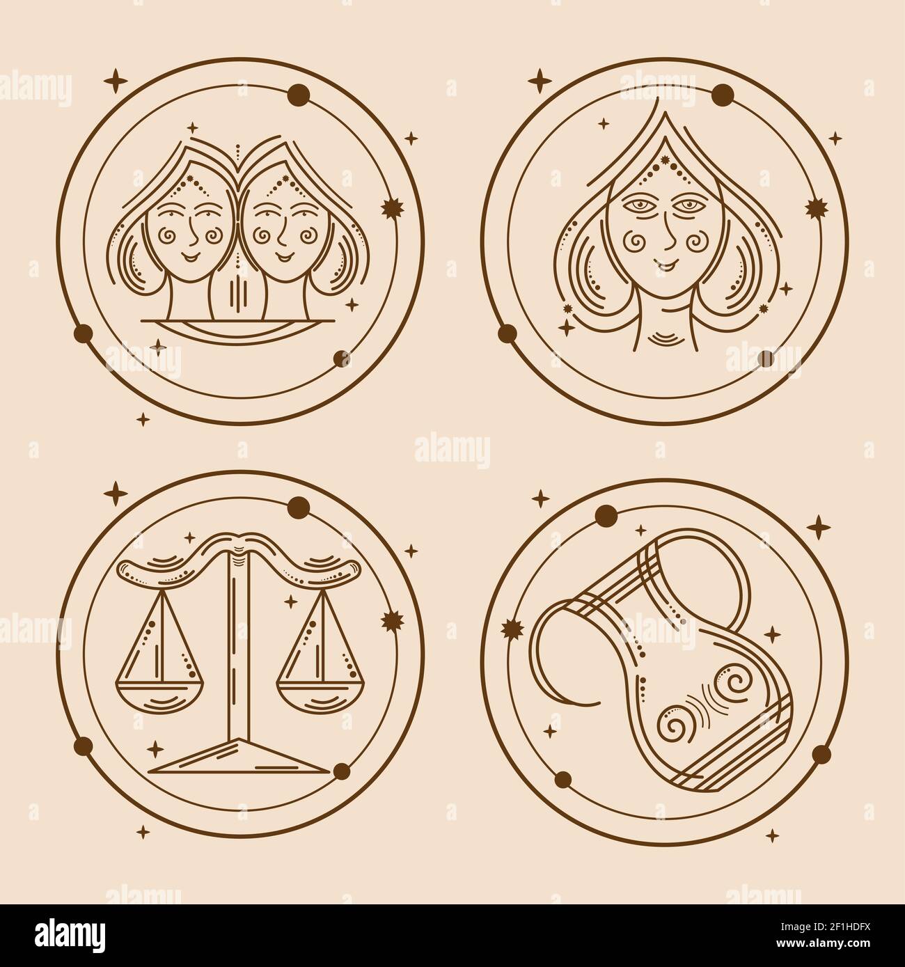 zodiac four symbols Stock Vector Image & Art - Alamy