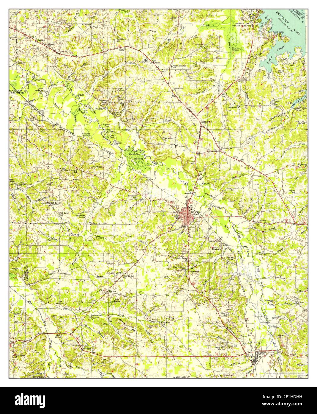 Benton, Kentucky, map 1955, 1:62500, United States of America by ...