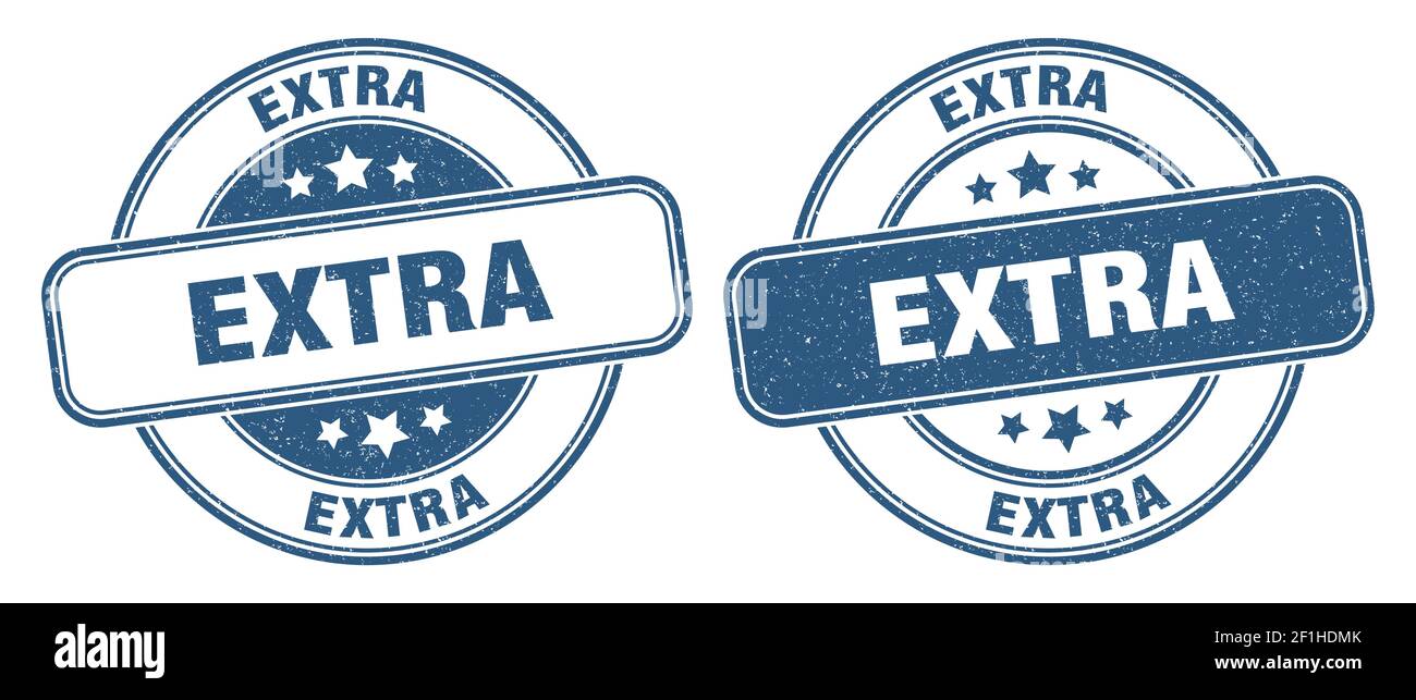 extra stamp. extra sign. round grunge label Stock Vector Image & Art ...