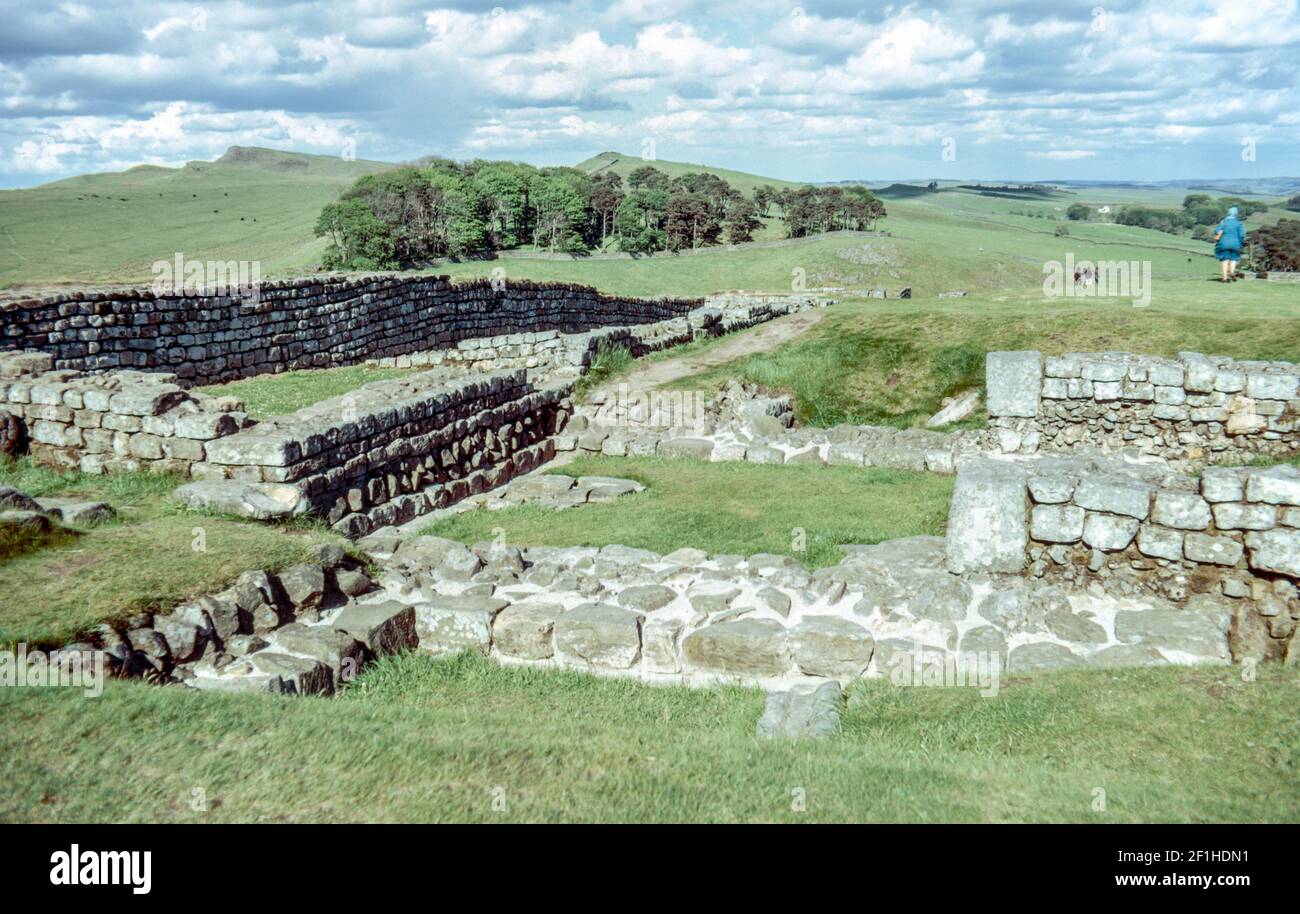 Remains of a Roman defensive fortification known as Hadrian’s Wall ...