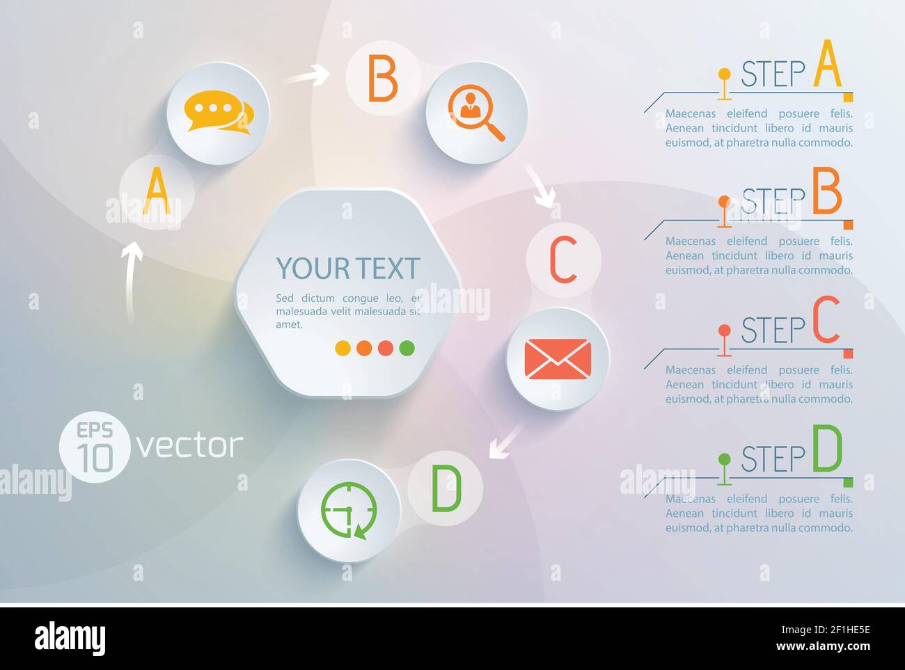Background with virtual interface flowchart circle composition of round ...