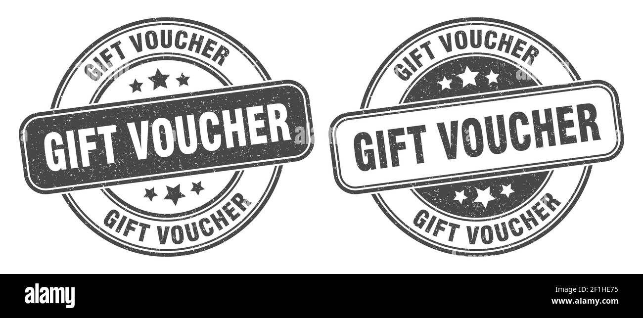 gift voucher stamp. gift voucher sign. round grunge label Stock Vector ...