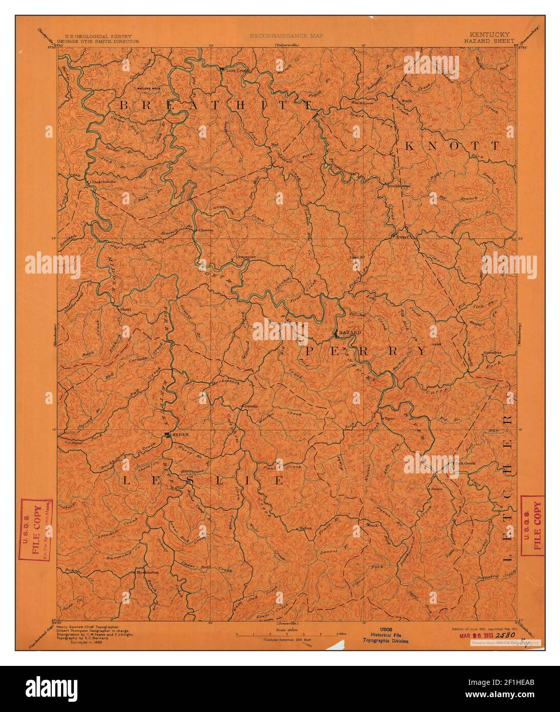 Hazard, Kentucky, map 1891, 1:125000, United States of America by ...