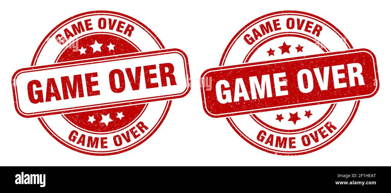 game over stamp. game over sign. round grunge label Stock Vector Image ...