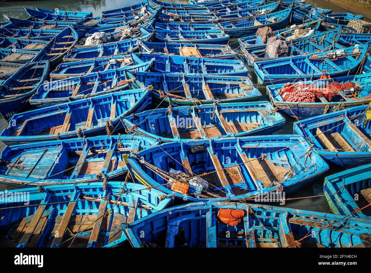 Old blue rusty boats Stock Photo - Alamy