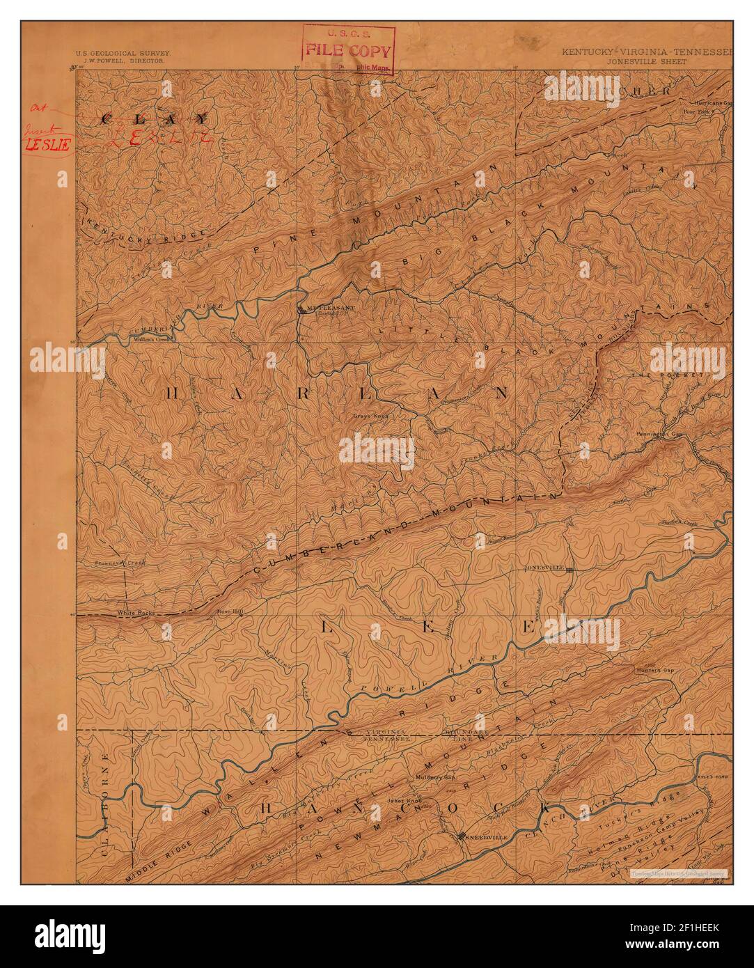 Jonesville, Kentucky, map 1887, 1:125000, United States of America by ...