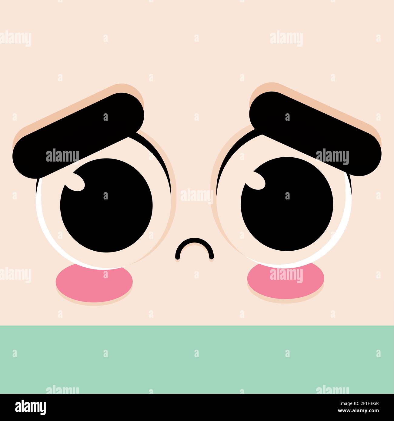 Sad kawaii face Stock Vector Images - Alamy