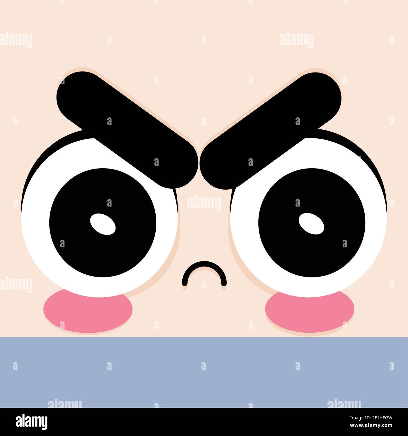 Angry Crazy Face Cartoon