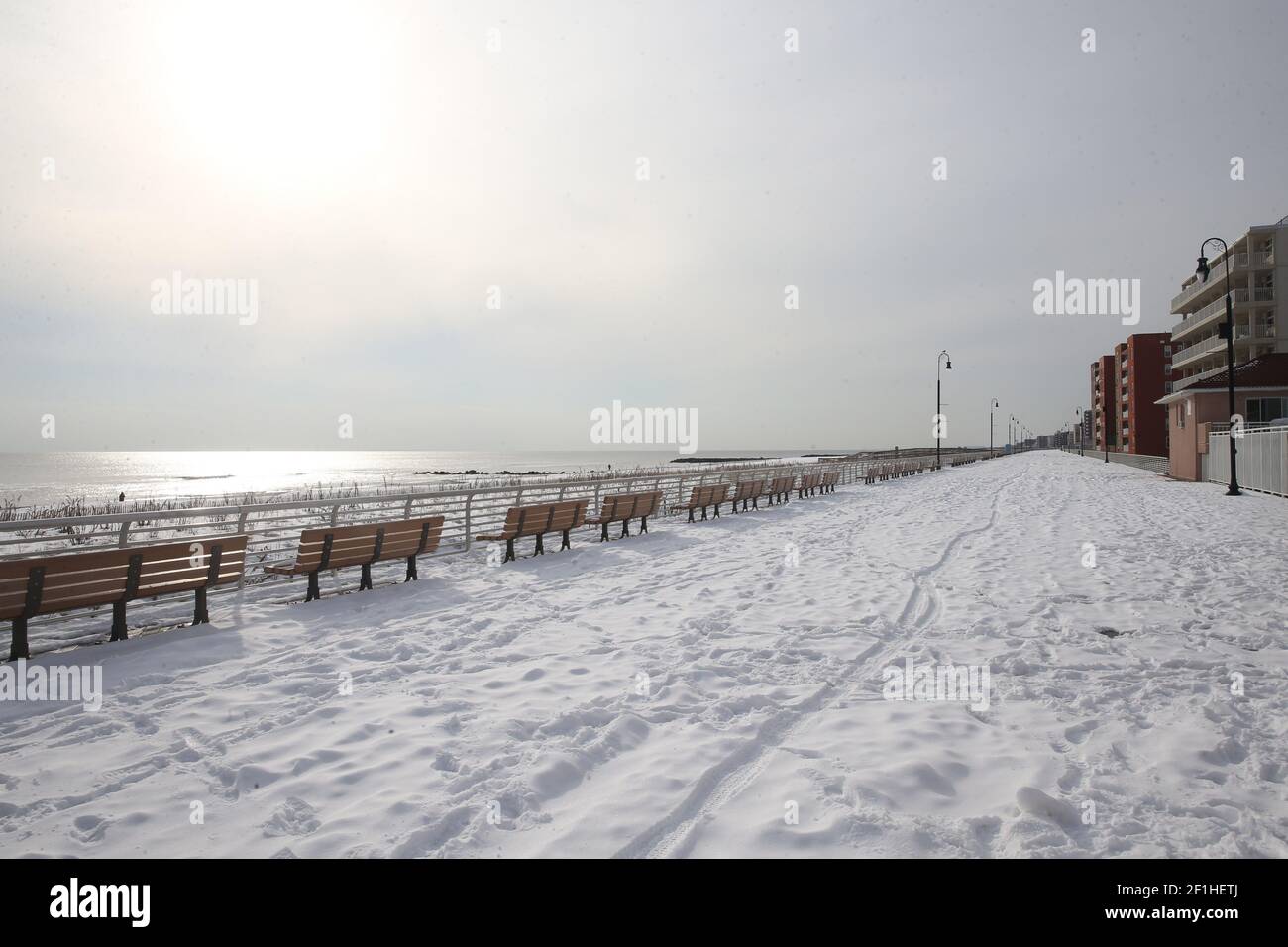 February 11, 2021 : The Long Beach Boardwalk and the beach itself, both ...