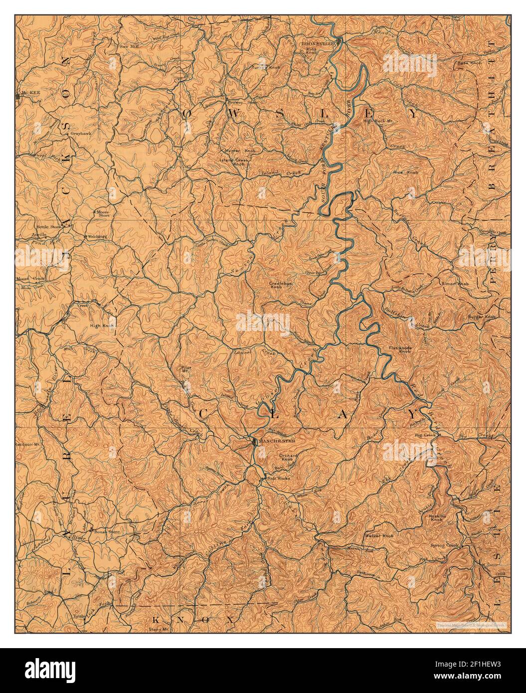 Manchester, Kentucky, map 1891, 1:125000, United States of America by ...