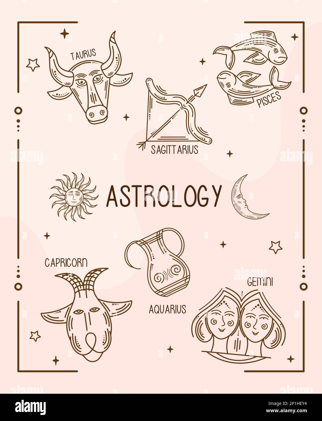 eight zodiac symbols Stock Vector Image & Art - Alamy