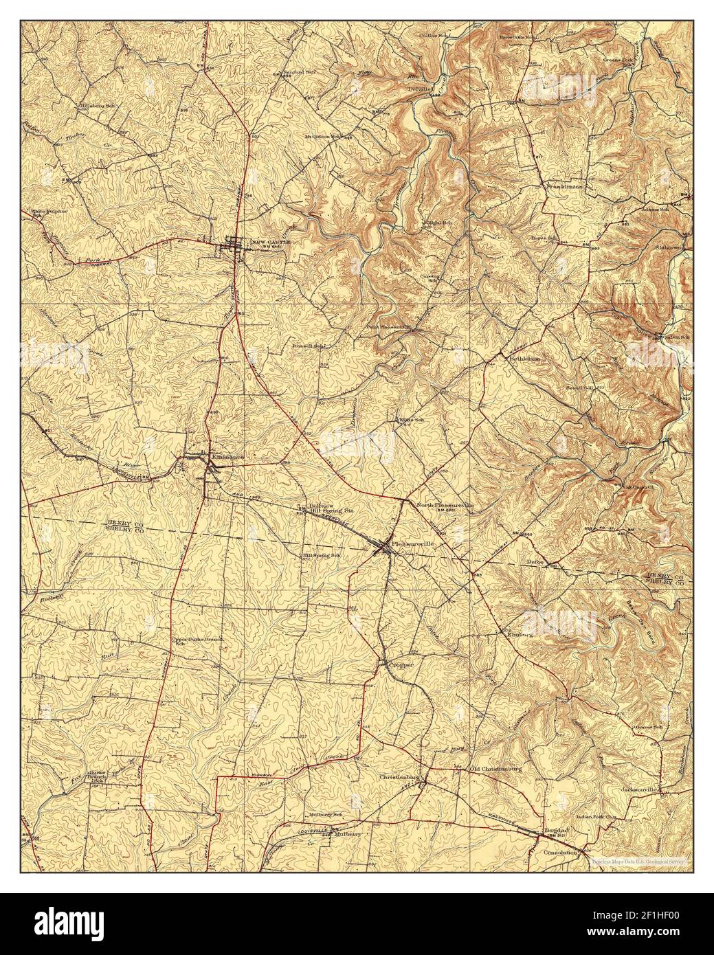 New Castle, Kentucky, map 1932, 1:62500, United States of America by ...