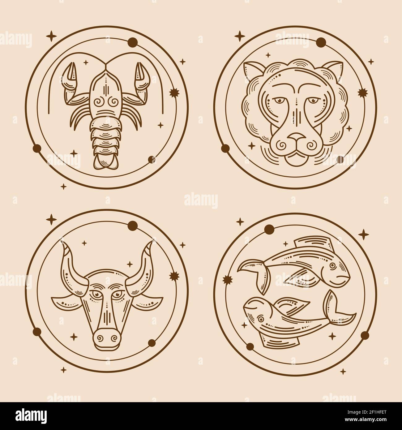 zodiac four icons Stock Vector Image & Art - Alamy