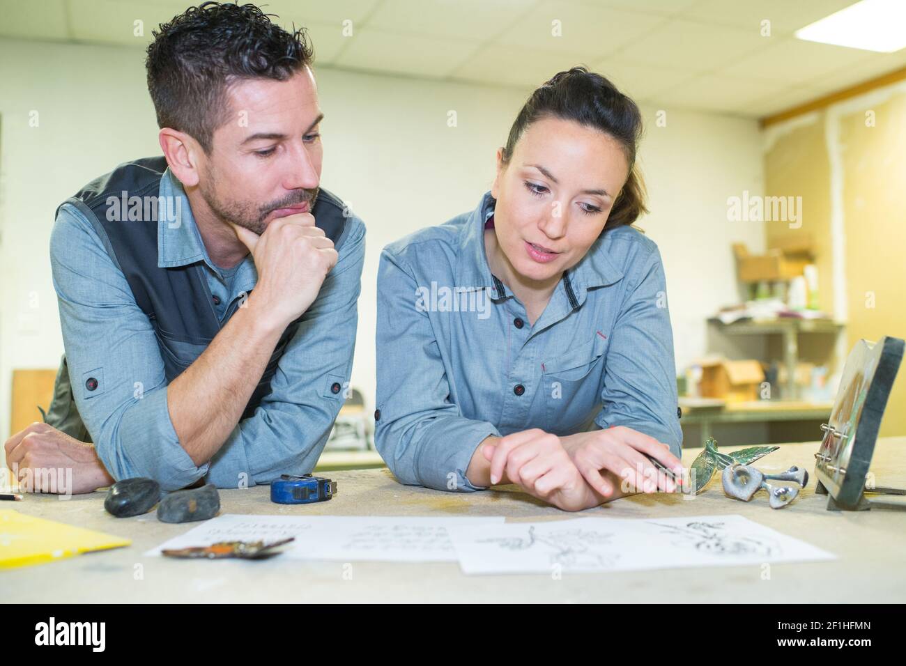 a team working in office Stock Photo - Alamy