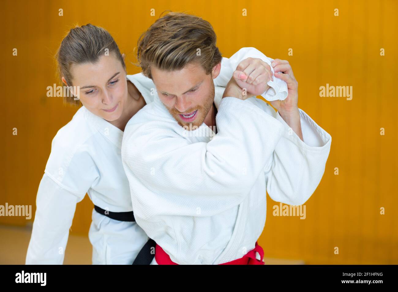 portrait of a karate couple fighting Stock Photo - Alamy