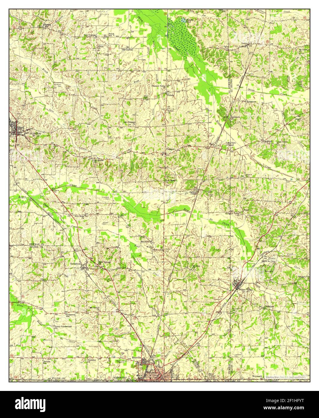 Water Valley, Kentucky, map 1952, 1:62500, United States of America by ...