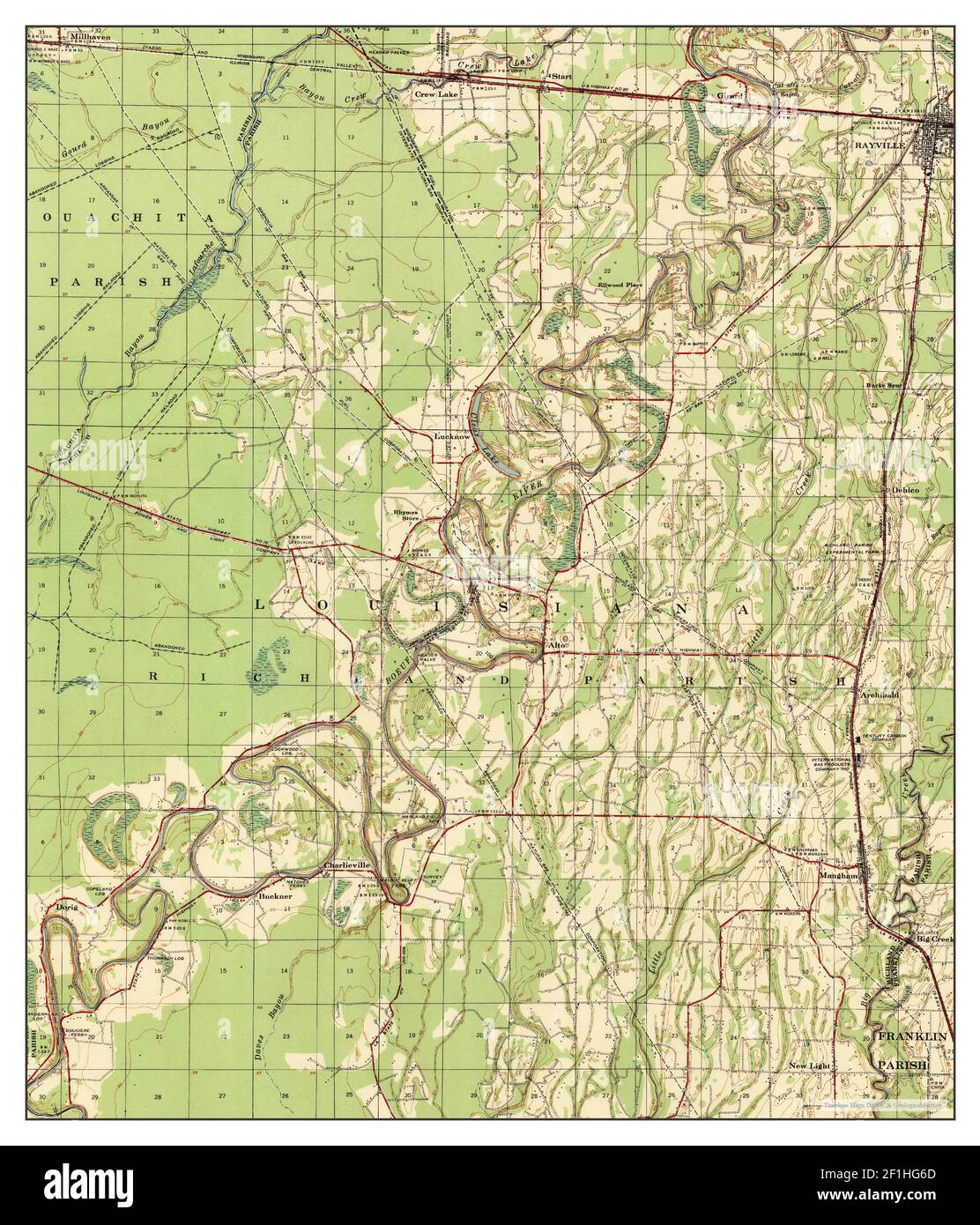Alto, Louisiana, map 1935, 1:62500, United States of America by ...