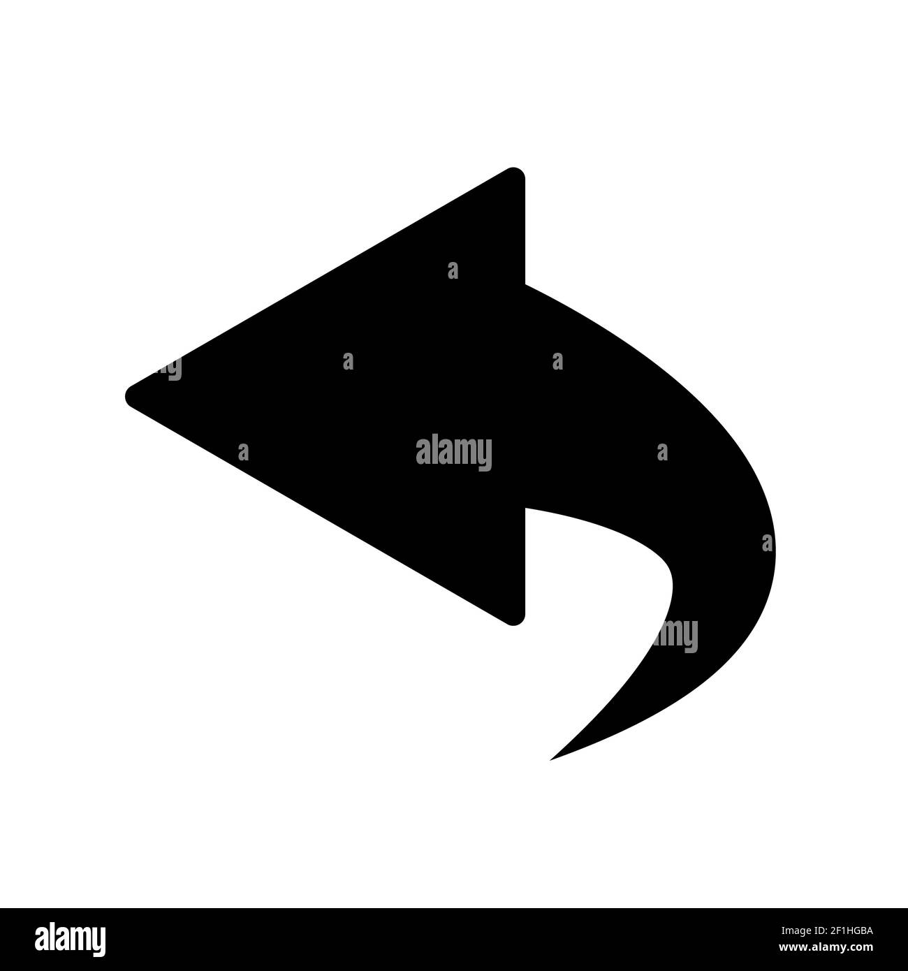 arrow icon on white background. back arrow sign. undo symbol. flat ...