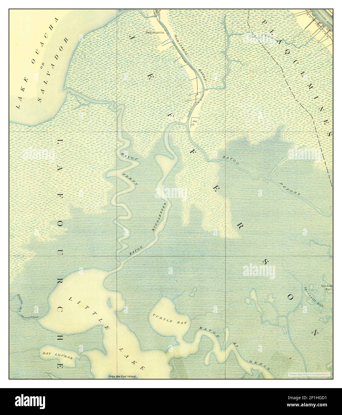 Barataria, Louisiana, map 1892, 1:62500, United States of America by ...