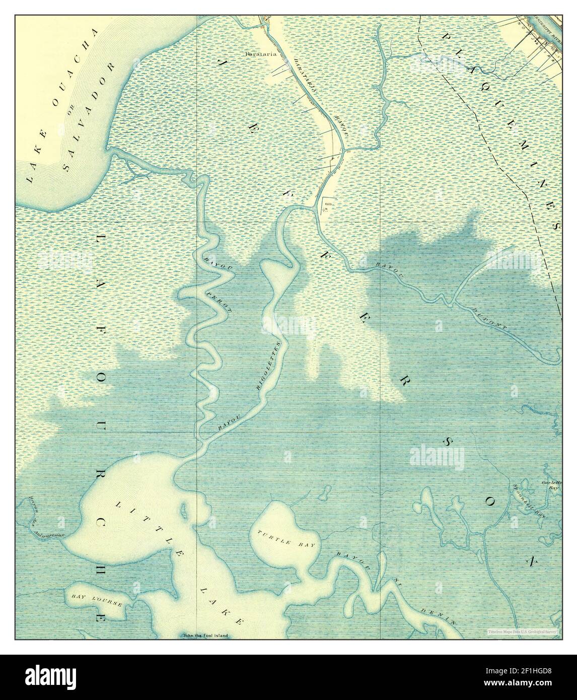 Barataria, Louisiana, map 1892, 1:62500, United States of America by ...