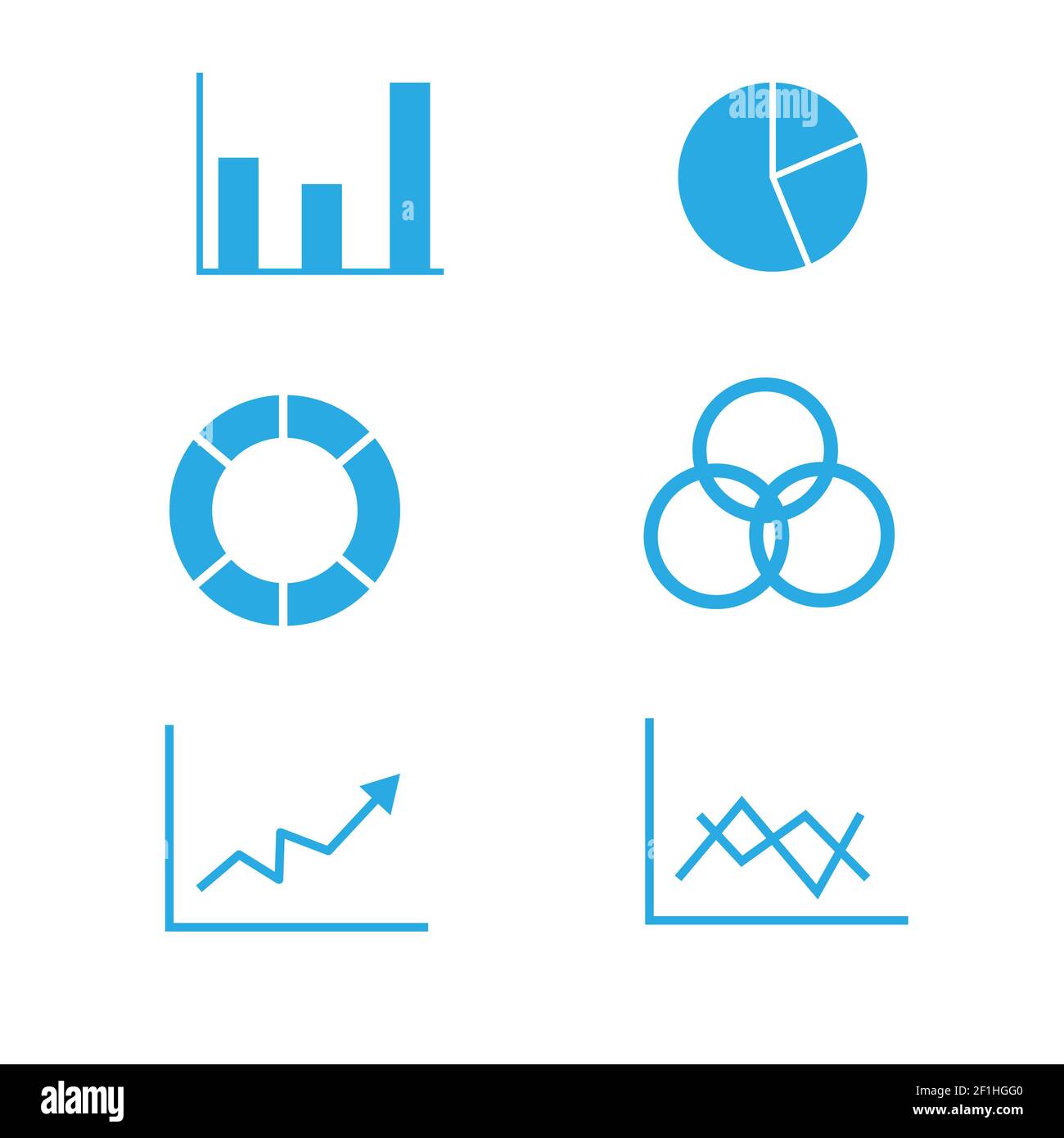 graphs and diagram icons on white background. diagrams, pie chart ...