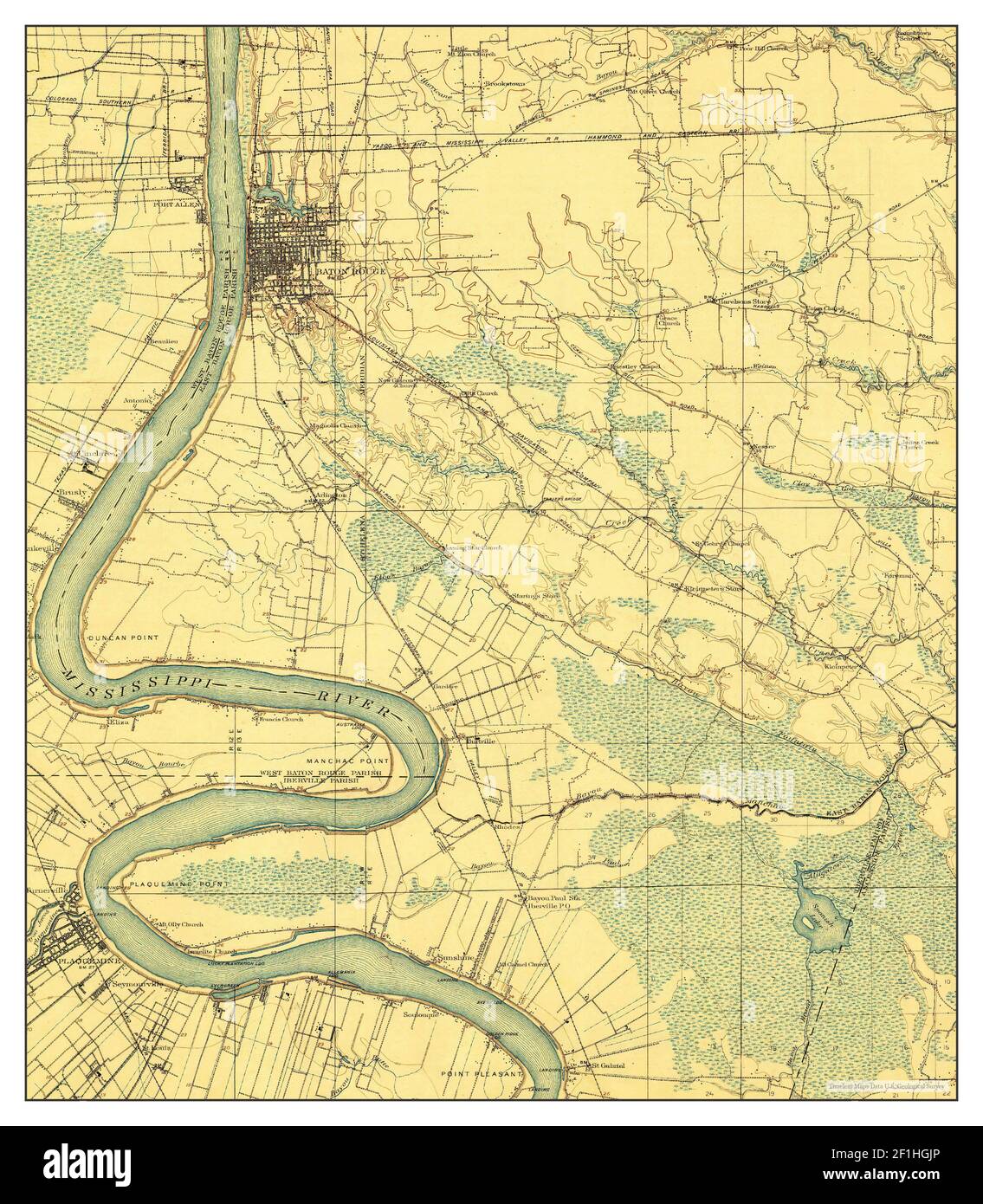 Baton Rouge, Louisiana, map 1908, 1:62500, United States of America by ...