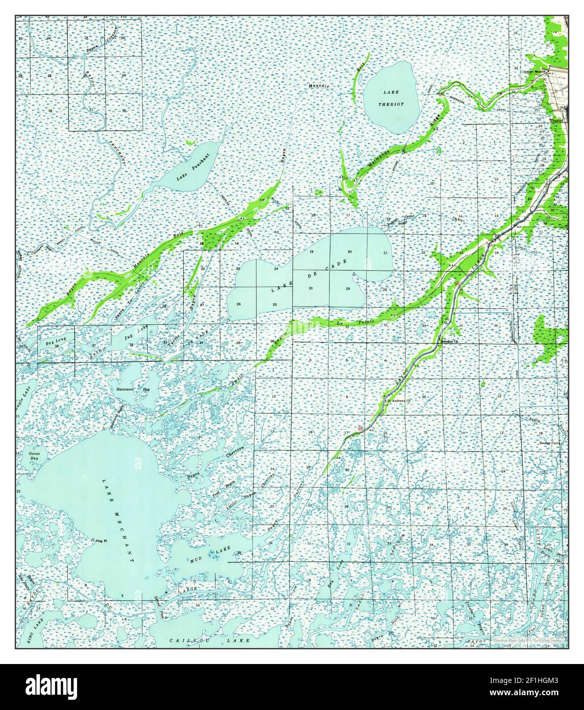 Bayou Du Large, Louisiana, map 1940, 1:62500, United States of America ...