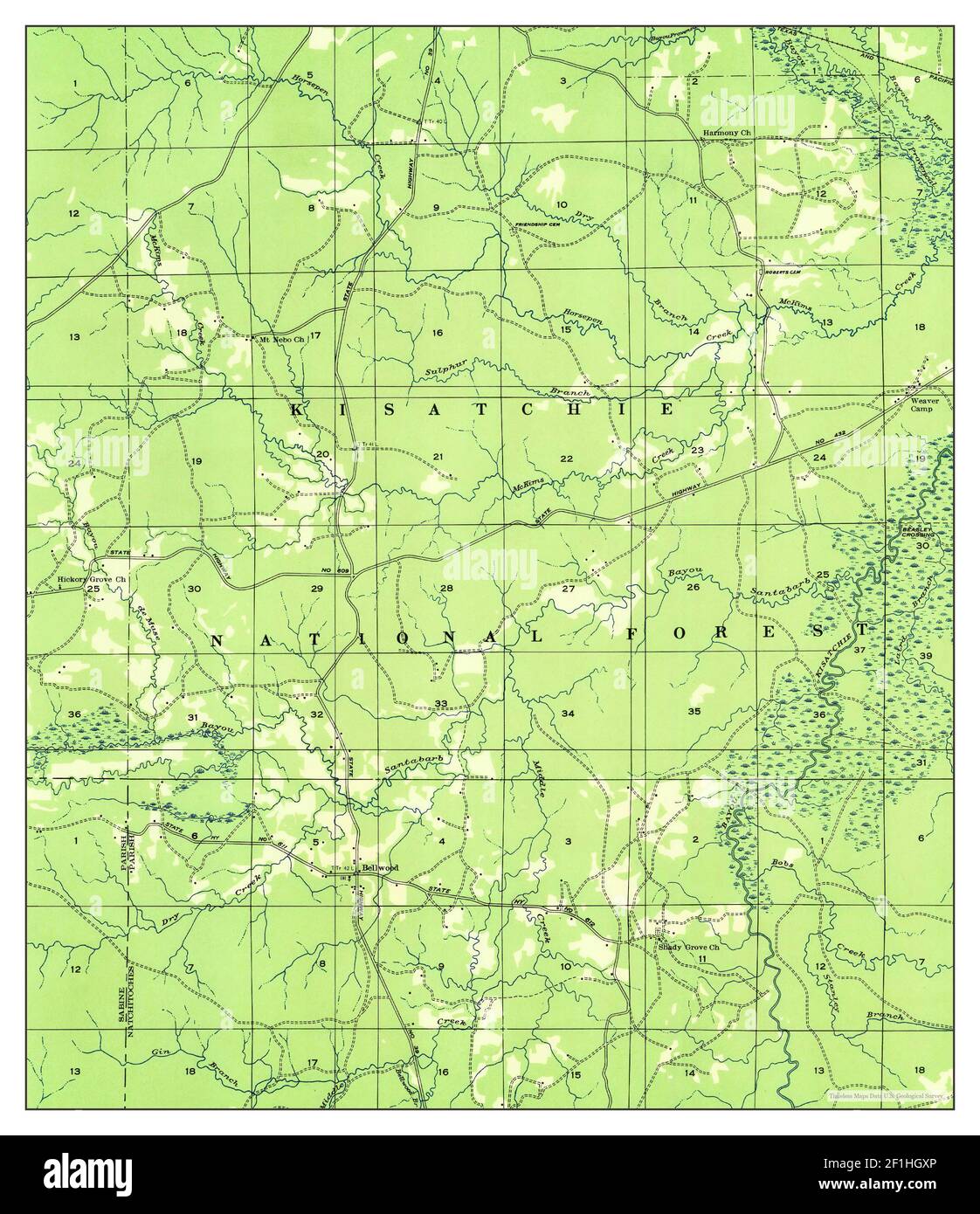 Bellwood, Louisiana, map 1937, 1:31680, United States of America by ...