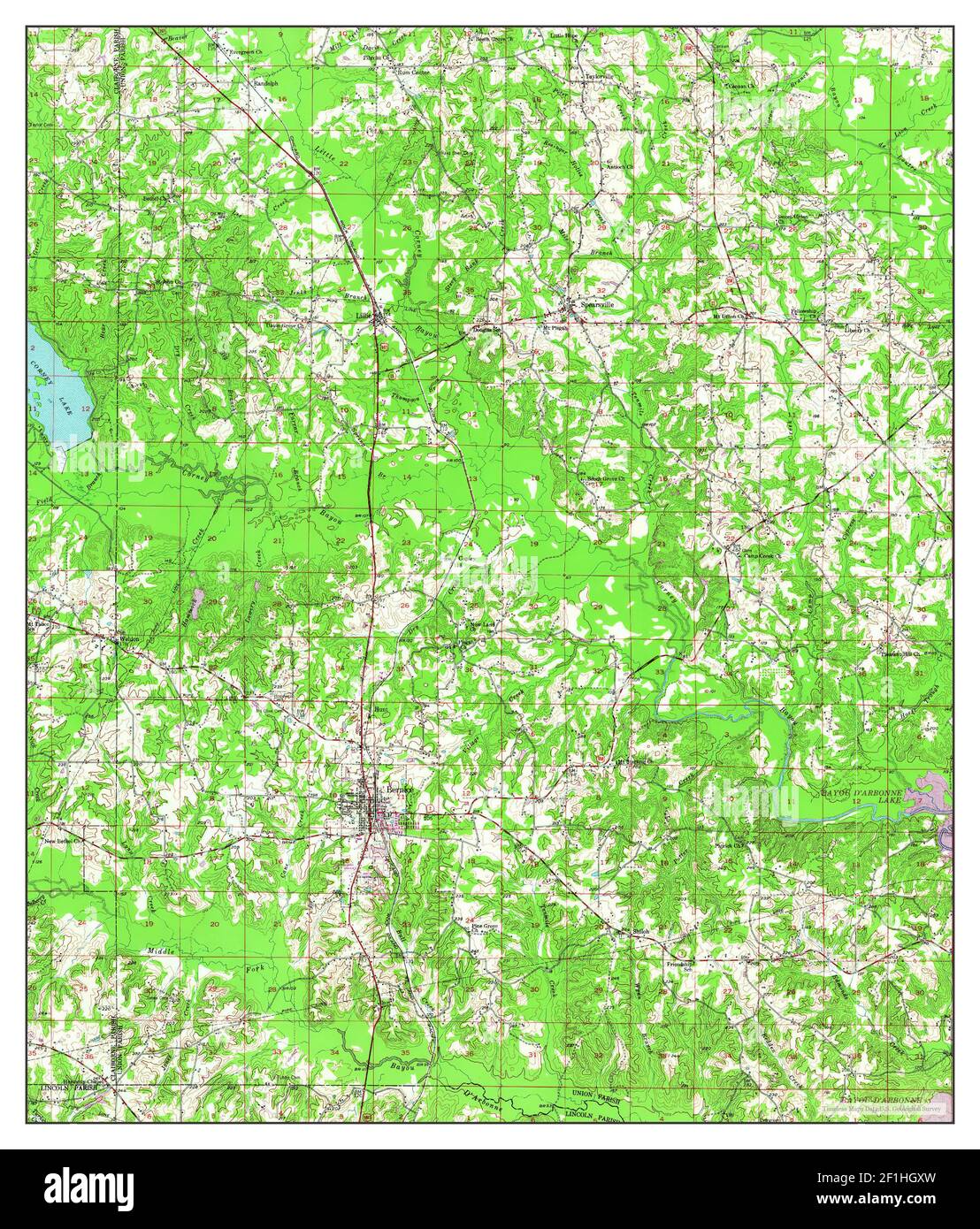 Bernice, Louisiana, map 1951, 1:62500, United States of America by ...