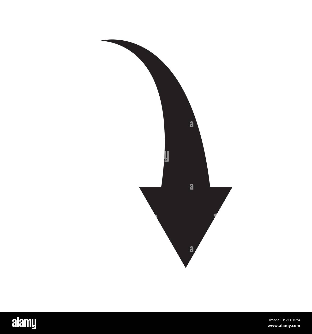Down Arrow Icon On White Background Black Arrow Sign Arrow Symbol