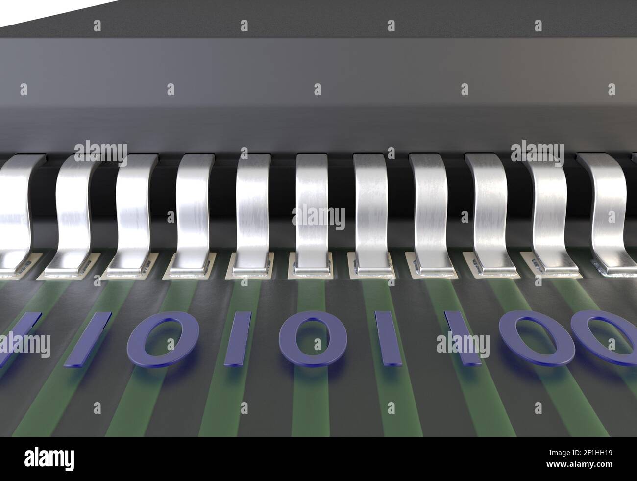 Electonic components microchips leg contacts with binary code bus on ...