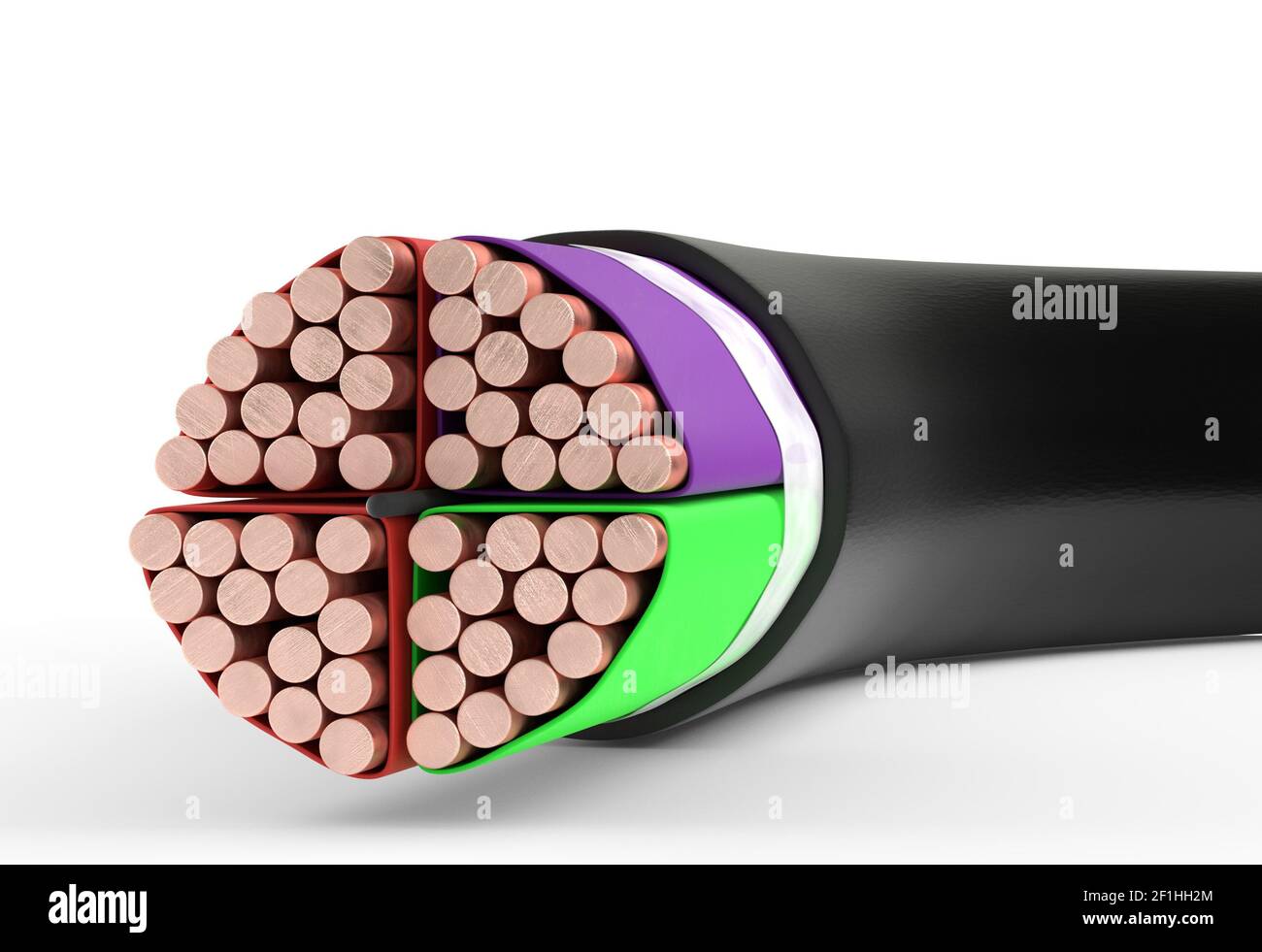 Copper cable. 3d illustration isolated on white Stock Photo - Alamy