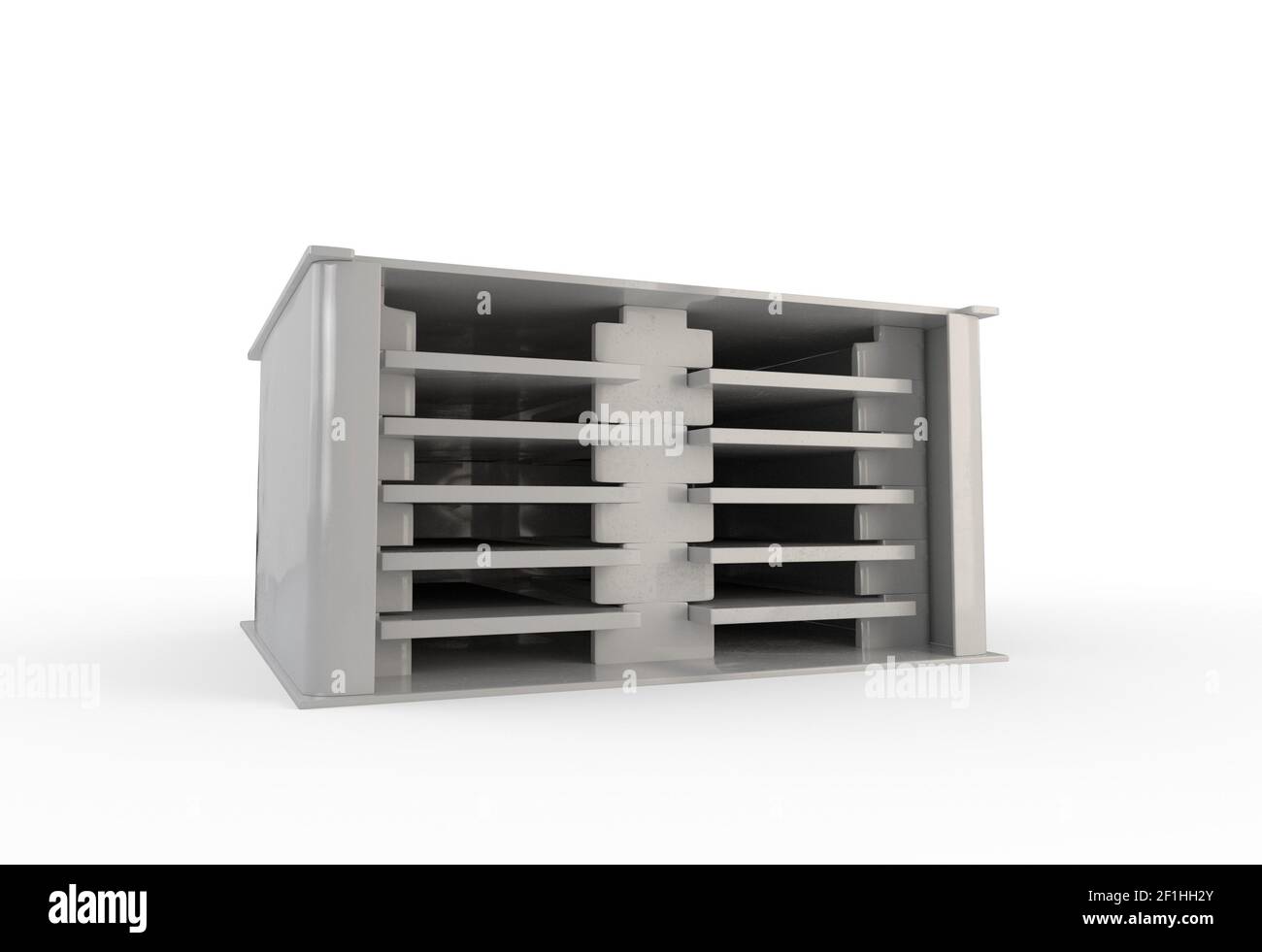 White box with separators. 3d illustration Stock Photo - Alamy