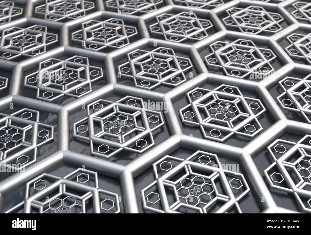 Hexagonal abstract with water background 3d illustration Stock Photo ...