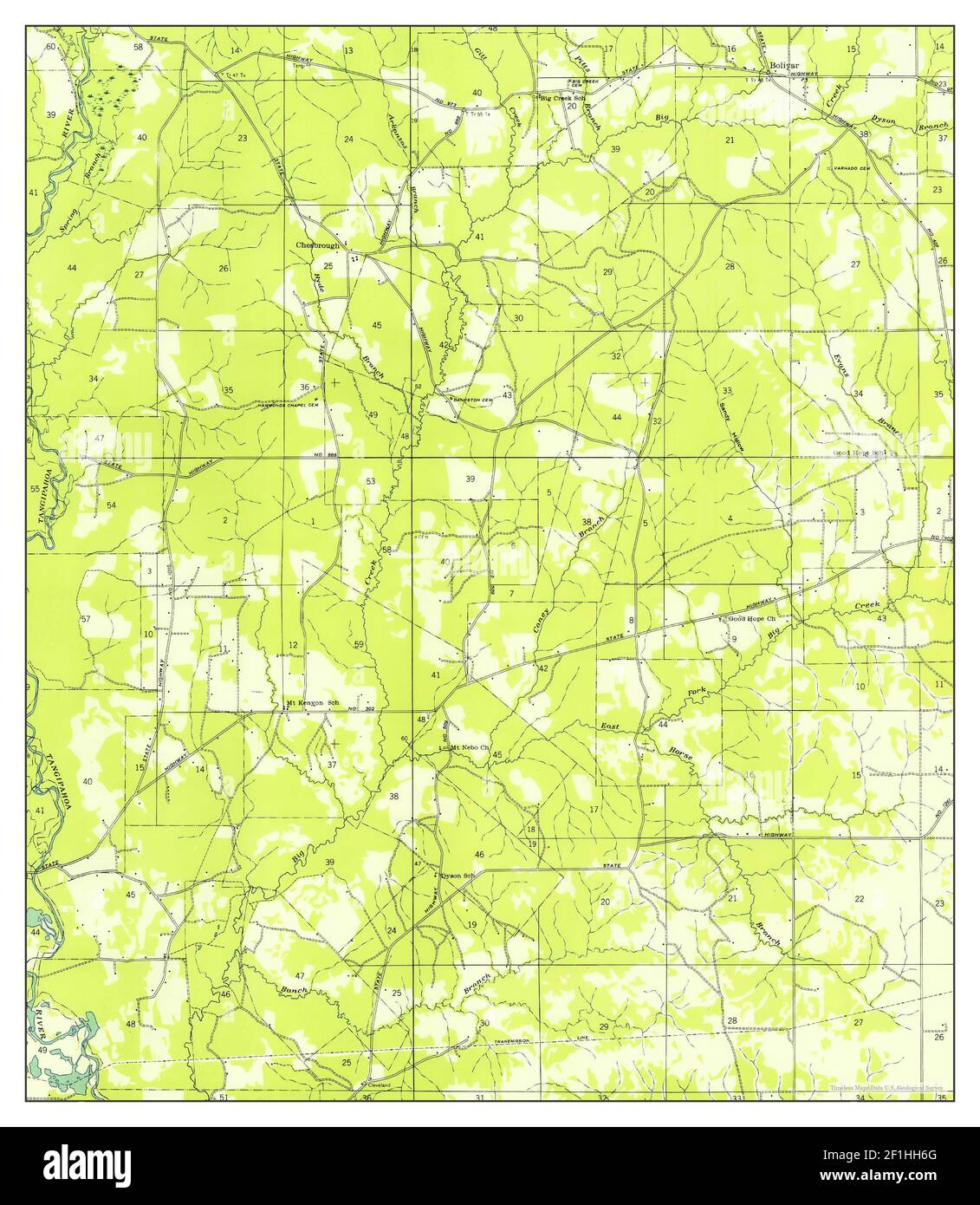 Bolivar, Louisiana, map 1949, 1:31680, United States of America by ...